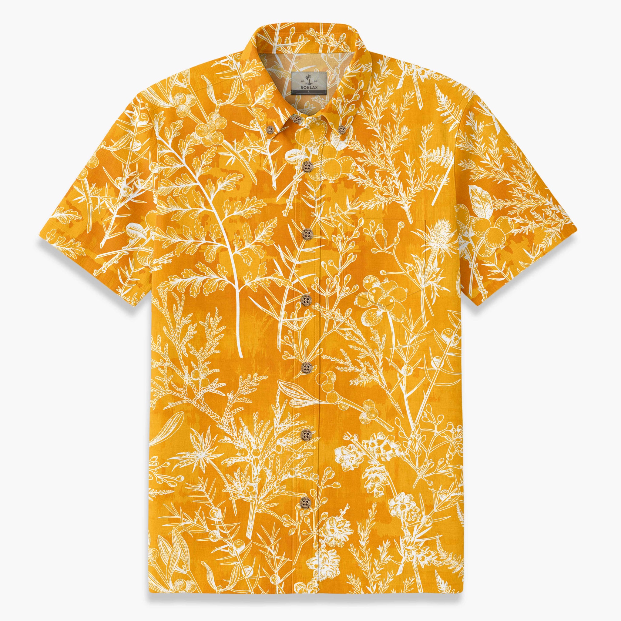 Men's Mistwood Fern Shirt | Deep Forest Botanical Print | Bonlax