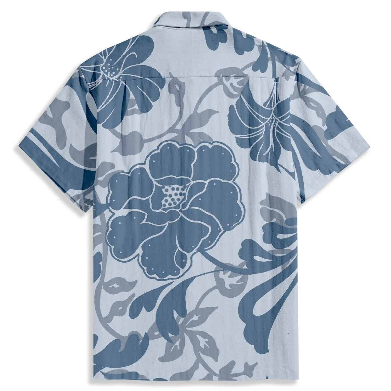 Men's Blue & White Flower Shirt | Porcelain Style Floral Top | Bonlax