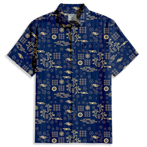 Men's Japanese Ukiyo-e Pattern Shirt | Vintage Aloha Style | Bonlax
